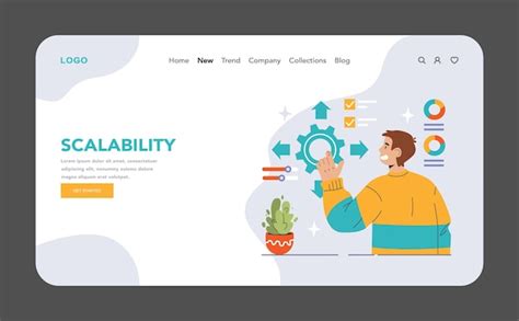 Premium Vector Scalability Concept Illustration With A Man Adjusting