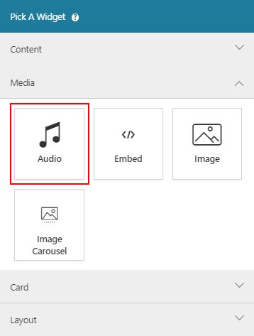 Example Audio Widget In Page Builder