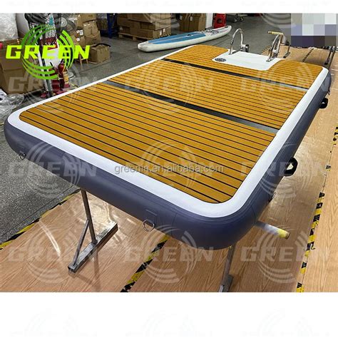 Green Inflatable Dock Deck Floating Platform Float Dock