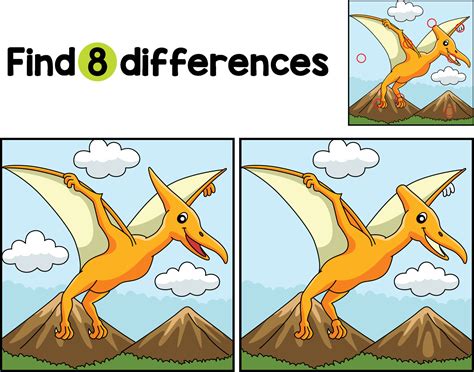 Pterodactyl Dinosaur Find The Differences 34329332 Vector Art At Vecteezy