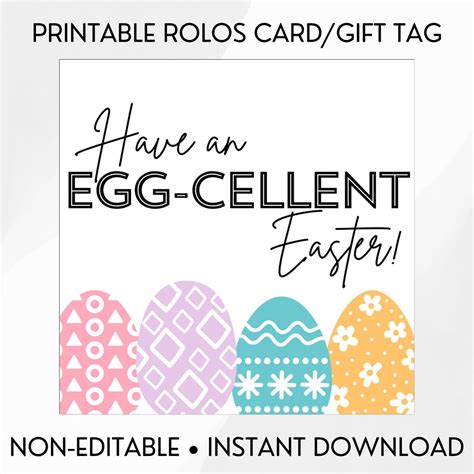 Have An Egg Cellent Easter Egg Treat Non Editable Printable T Tags