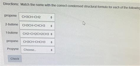 Solved Directions Match The Name With The Correct Condensed