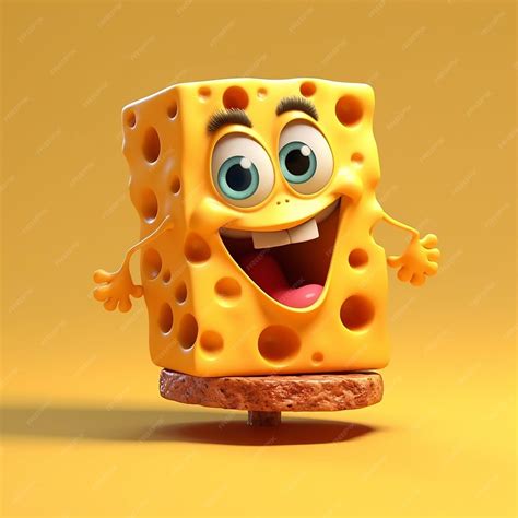 Premium Ai Image A Cartoon Of A Cheese That Has A Big Smile On It