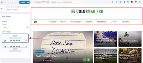 Manage Main Header Layout And Styles Colormag Documentation