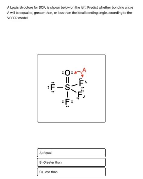 Solved A Lewis Structure For Sof4 Is Shown Below On The