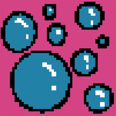 Blue Bubble With Pink Background Pixel Art Style The Illustration Is Suitable To Use Nature