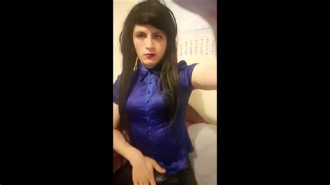 Crossdresser In Shiny Leggings Teaser Ashemaletube Com