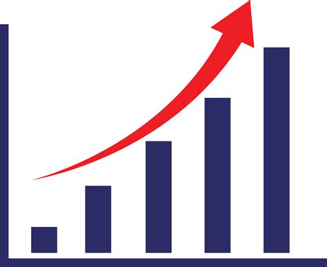 Chart With Growth Arrow Icon On White Background Flat Style Chart
