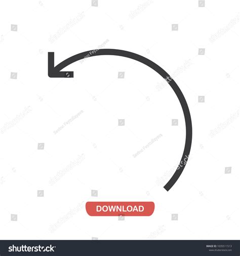 Curve Arrow Vector Icon Stock Vector Royalty Free 1035511513 Shutterstock