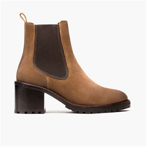 Womens Knockout High Heel Chelsea Boot In Safari Suede Thursday