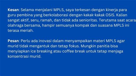 30 Contoh Pesan Dan Kesan Untuk Kakak Osis Mpls Singkat Lucu Dan