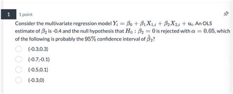 Solved Consider The Multivariate Regression Model