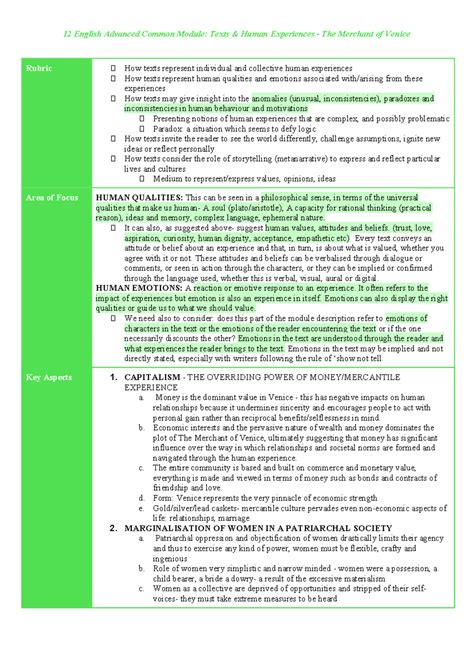 12eadl Common Module Notes Texts And Human Experiences Rubric 𑀀 How Texts Represent Individual