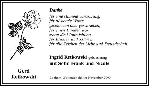 Traueranzeigen Von Gerd Retkowski Trauer In Nrwde