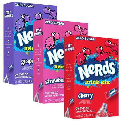 Nerds Candy Singles On The Go Naturally Flavored Drink Mix Sugar Caffeine Free Non Carbonated
