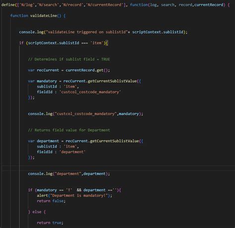cs setting sublist fields conditionally mandatory r netsuite