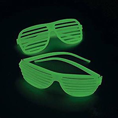 Plastic Shutter Glasses Glow In The Dark 80s The Remix Vintage Fashion
