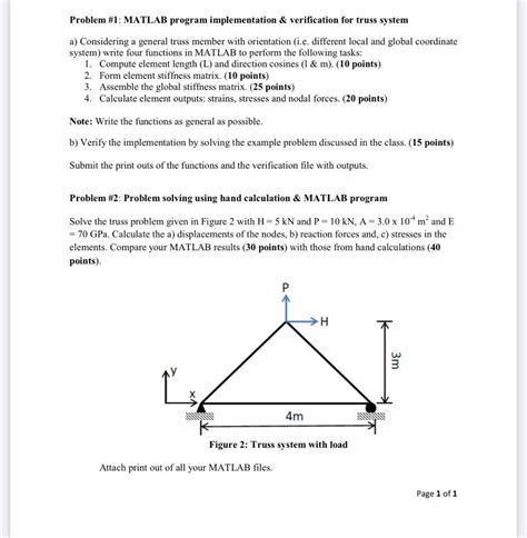 Solved Problem MATLAB Program Implementation Chegg