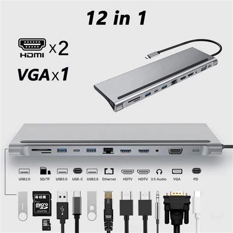 Usb C 도크 Mst 듀얼 Hdmi 듀얼 스크린 듀얼 디스플레이 어댑터 허브 노트북 아이패드 프로 11 129 맥북 프로