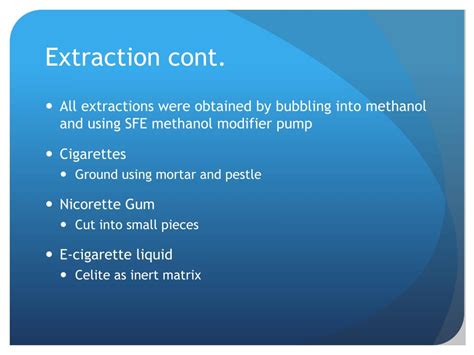 Ppt Extraction Of Nicotine Powerpoint Presentation Free Download