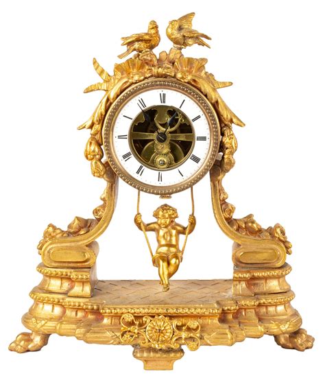 French Gilt Metal Swinging Pendulum Shelf Clock Cottone Auctions