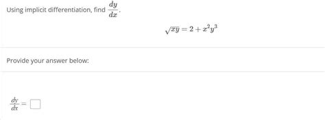solved using implicit differentiation find