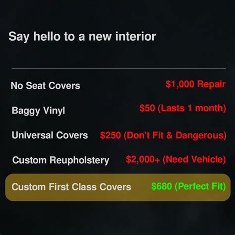 First Class Seat Covers First Class Covers