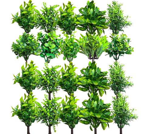 Fourthline Plastic Artificial Plants Mini Fake Plants Small Eucalyptus