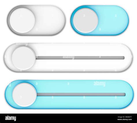 Ui Toggle Switches And Sliders On Off Interface Elements Mockup 3d Rendering Isolated On
