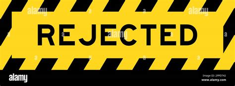 Yellow And Black Color With Line Striped Label Banner With Word
