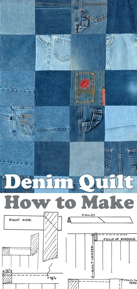 How To Make A Denim Quilt Using Old Jeans ~ Diy Tutorial Ideas