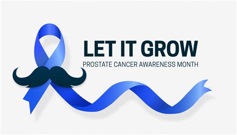Prostate Cancer Awareness Month Campaign Design With Blue Ribbon And