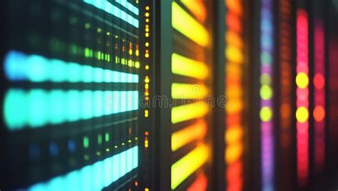 Abstract Colorful Server Racks Data Center High Quality Image Stock Illustration Illustration