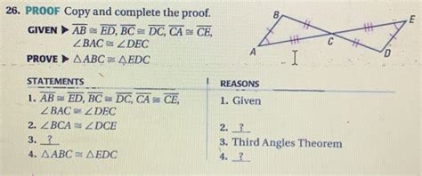 solved 26 proof copy and complete the proof given overline ab≌