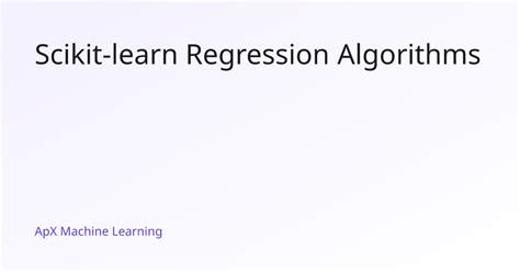 Scikit Learn Regression Algorithms