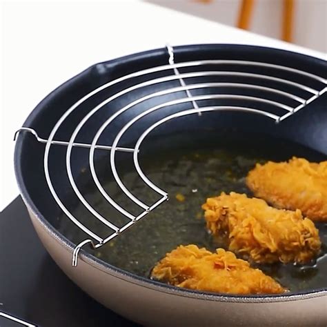 26cm28cm30cm Stainless Steel Frying Oil Strainer Steam Rack Oil