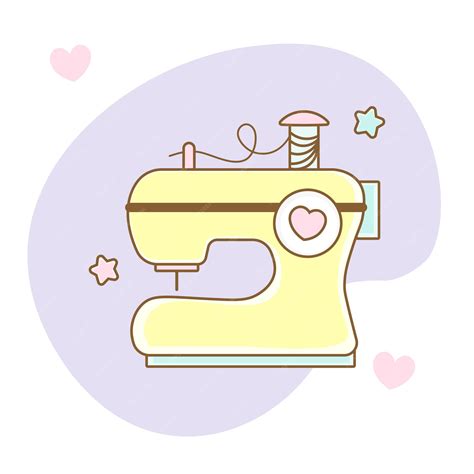 Premium Vector Cute Sewing Machine Design