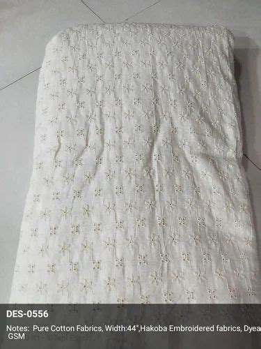 Cotton Hakoba Fabric White At ₹ 180meter In Surat Id 2849207402073