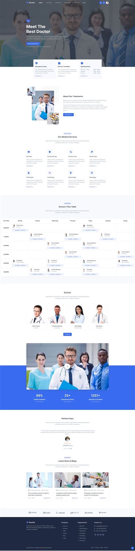 doctris doctor appointment booking system and bootstrap 5 admin