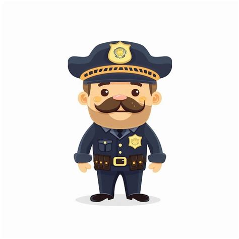 경찰 터 일러스트레이션 경찰관 경찰 법 보안 유니폼 순찰 집행 프리미엄 벡터
