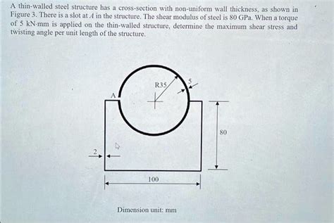 Solved A Thin Walled Steel Structure Has A Cross Section With Non Uniform Wall Thickness As