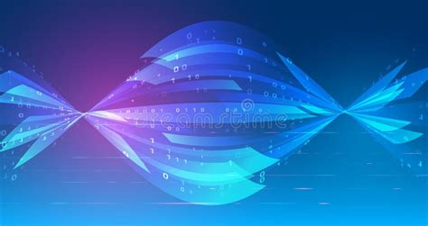 Abstract Technology Background With Glowing Blue Lines And Binary Code