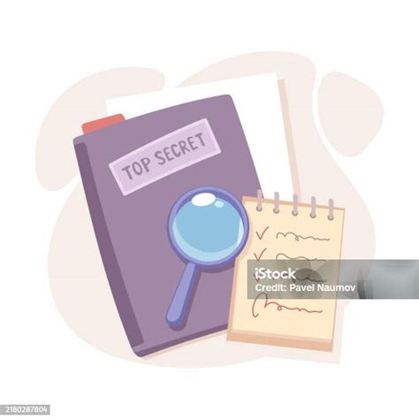 조사 와 탐정 작업 와 폴더 와 돋보기 벡터 일러스트 레이 션 형사에 대한 스톡 벡터 아트 및 기타 이미지 형사 Criminal Investigation 개념