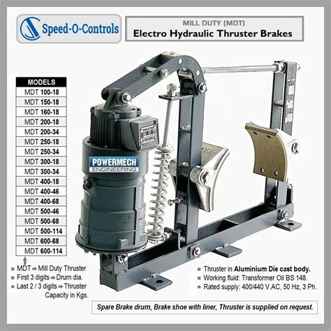 Speed O Controls Thruster Brake With 18 Kg Thruster For Eot Crane At