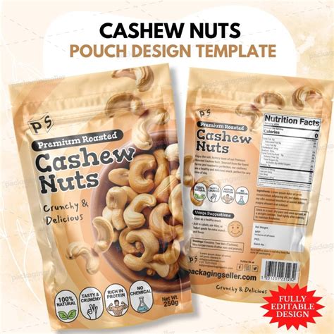 Cashew Nut Pouch Design Template Ps329