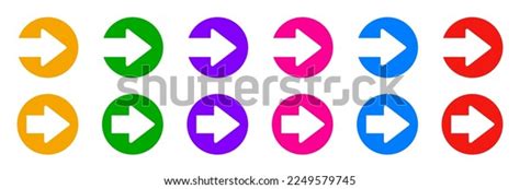 Set Colorful Arrow Circle Icon Input Stock Vector Royalty Free