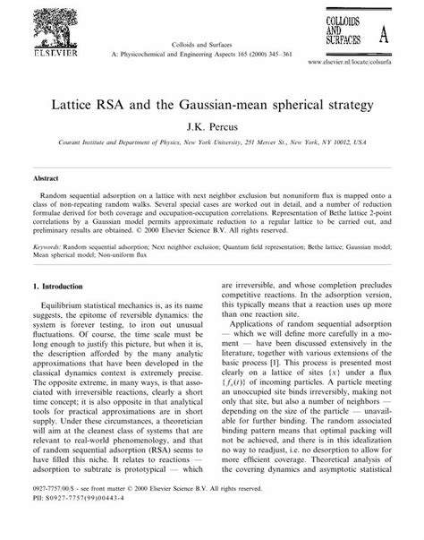 PDF Lattice RSA And The Gaussian Mean Spherical Strategy DOKUMEN TIPS