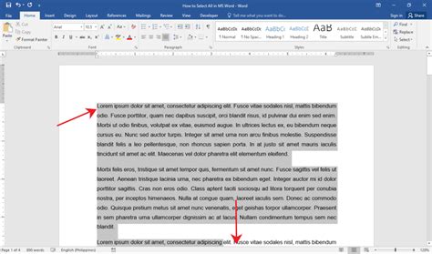 select all the text in word