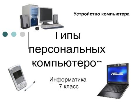 Типы персональных компьютеров презентация, доклад