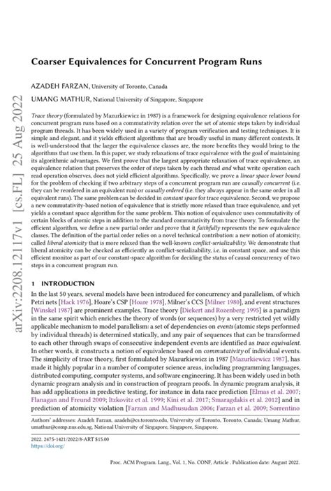 Coarser Equivalences For Concurrent Program Runs Deepai
